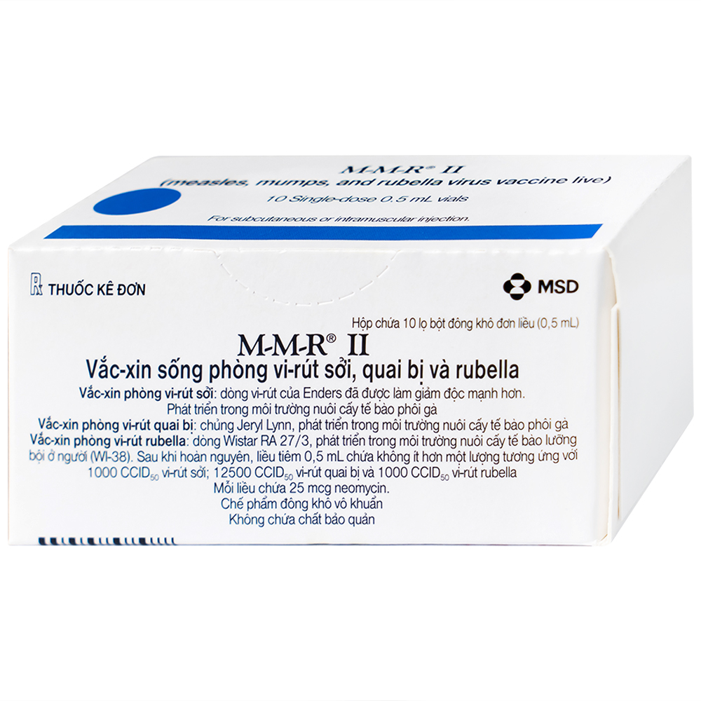 Vắc xin MMR II (Mỹ) phòng bệnh sởi - quai bị - rubella