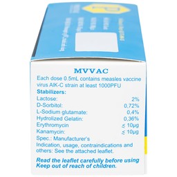 Vắc xin sởi MVVAC: Chỉ định, liều dùng, tác dụng