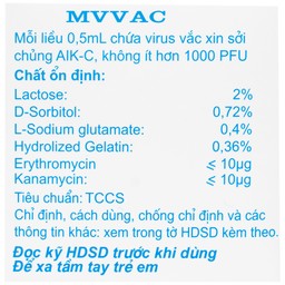 Vắc xin sởi MVVAC: Chỉ định, liều dùng, tác dụng